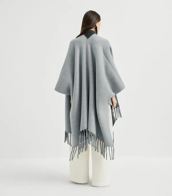 Brunello Cucinelli Wool-cashmere Reversible Poncho