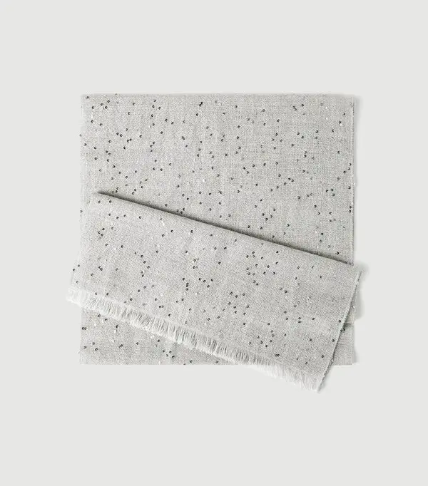Brunello Cucinelli Cashmere-silk Embellished Scarf