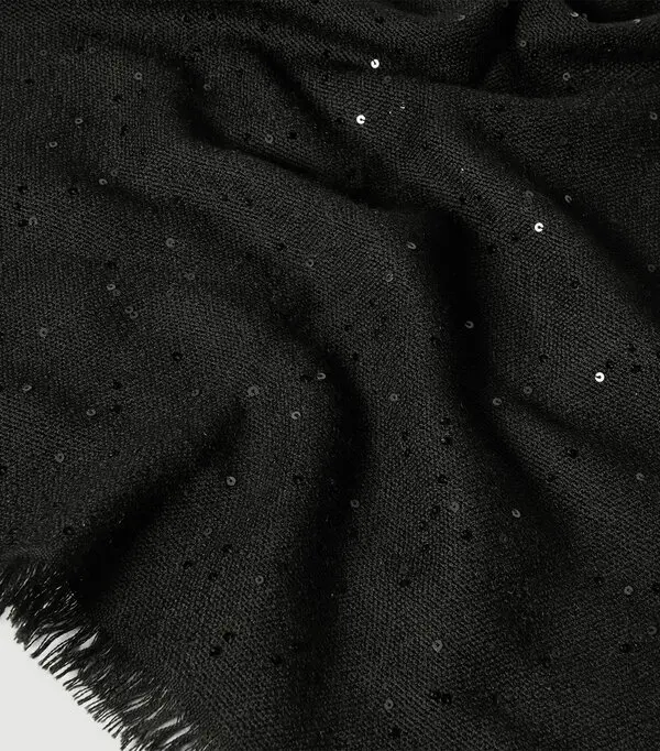 Brunello Cucinelli Cashmere-silk Embellished Scarf