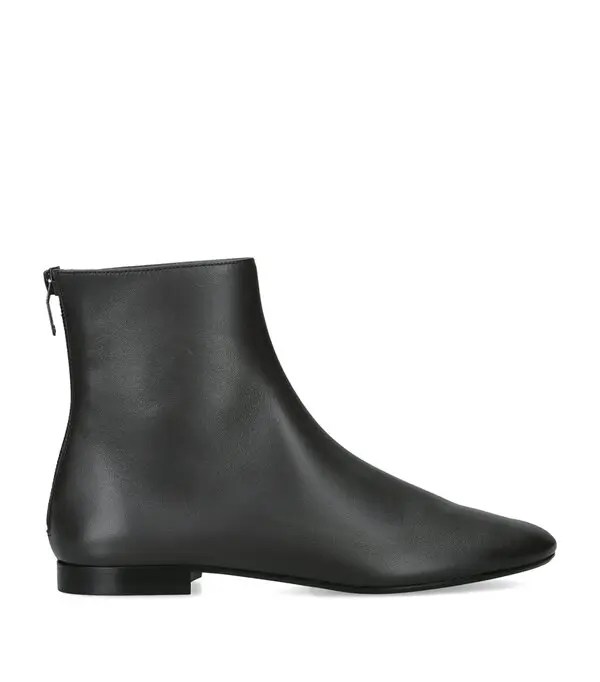 TOTEME Leather Contour Ankle Boots - Brown
