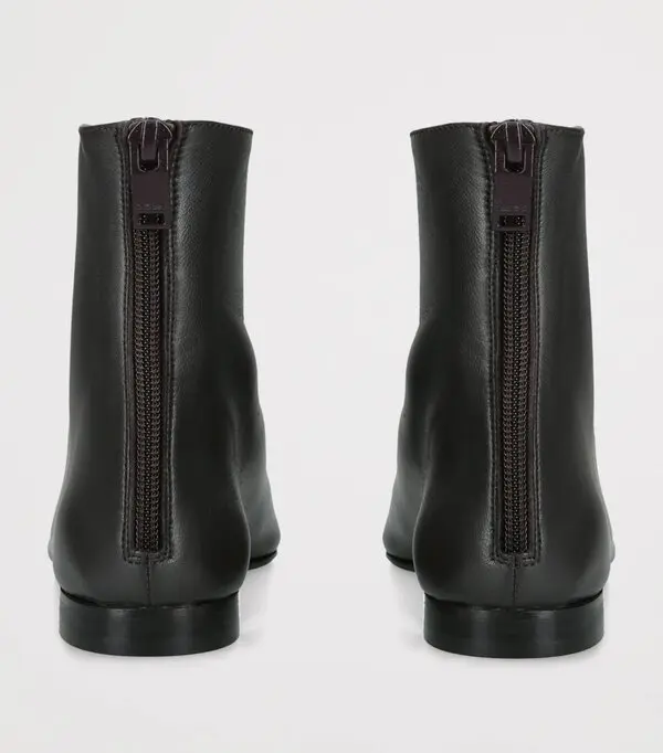 TOTEME Leather Contour Ankle Boots