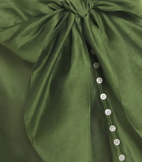 Polo Ralph Lauren Cotton-silk Tie-neck Blouse
