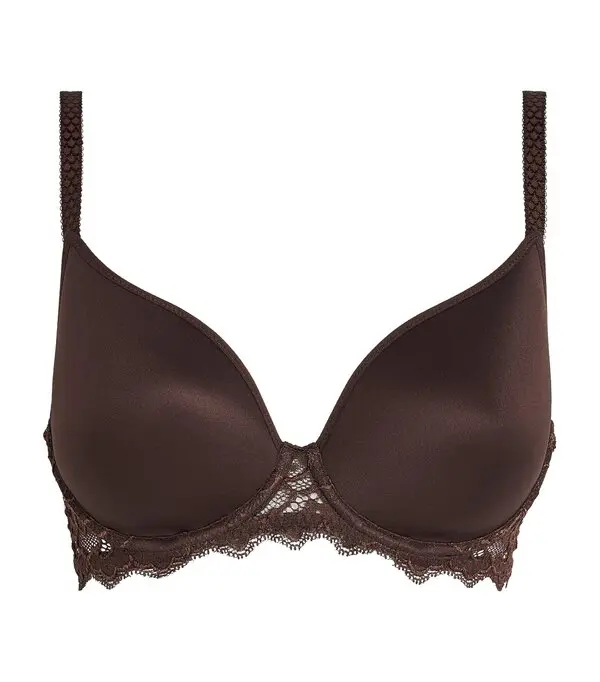 Simone Perele Lace Spacer Caresse Plunge Bra - Brown