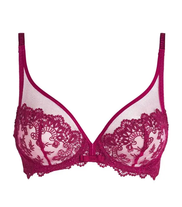 Simone Perele Lace Plunge Passion Bra - Pink