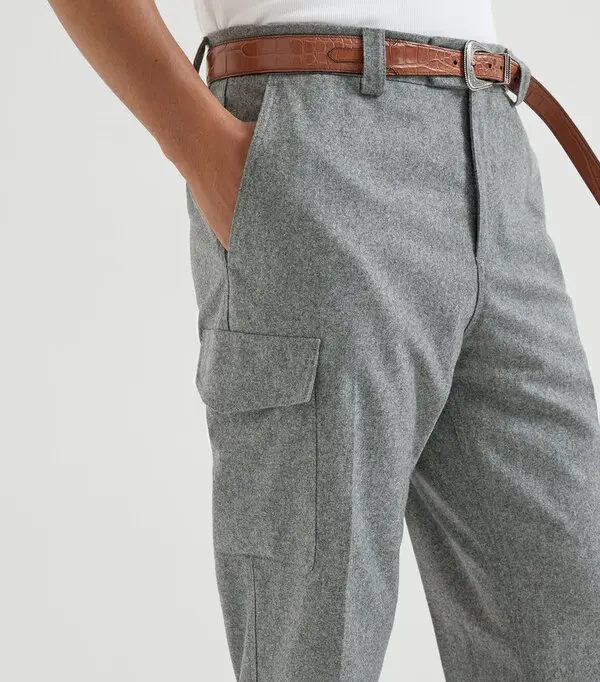 Brunello Cucinelli Virgin Wool Flannel Trousers