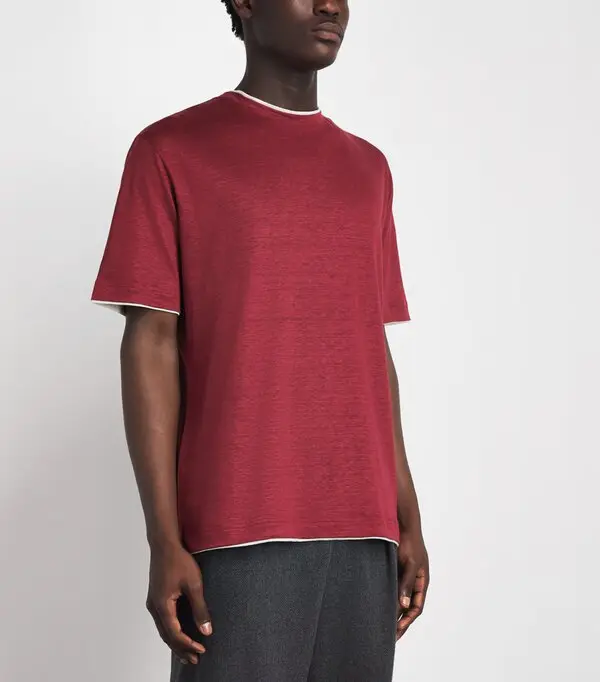 Eleventy Linen Layered T-shirt