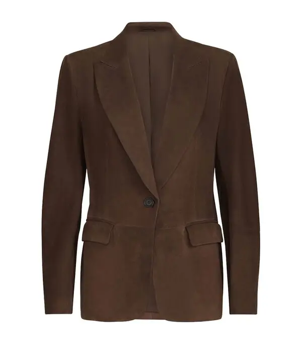 Brunello Cucinelli Suede Single-breasted Blazer