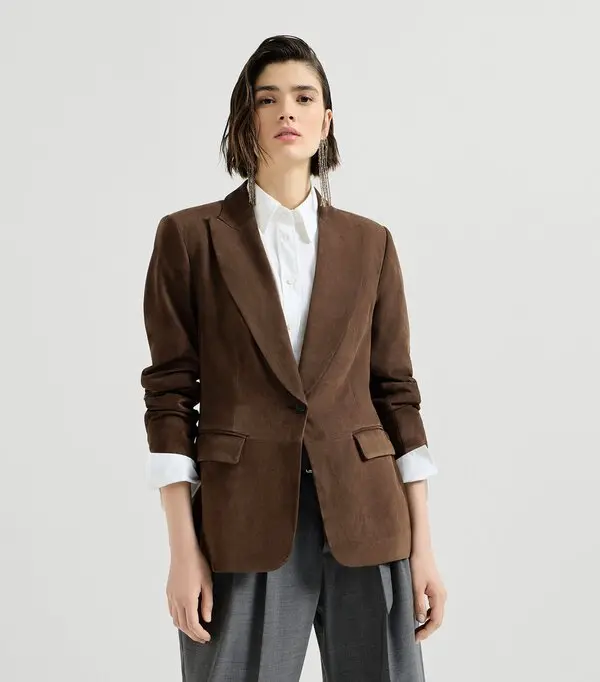 Brunello Cucinelli Suede Single-breasted Blazer