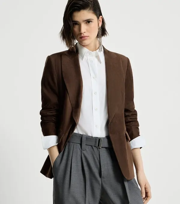 Brunello Cucinelli Suede Single-breasted Blazer