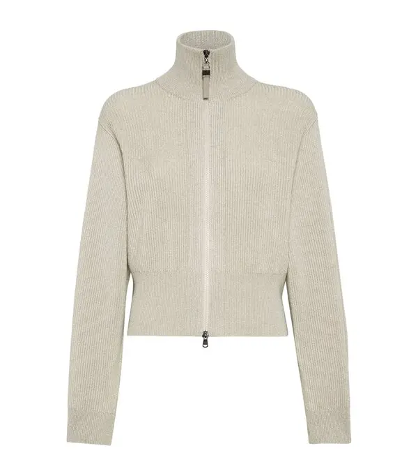 Brunello Cucinelli Cashmere-blend Zip-up Cardigan