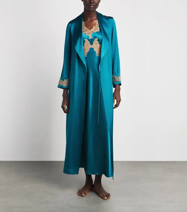 Loretta Caponi Silk Lace-trimmed Il Degarde Robe