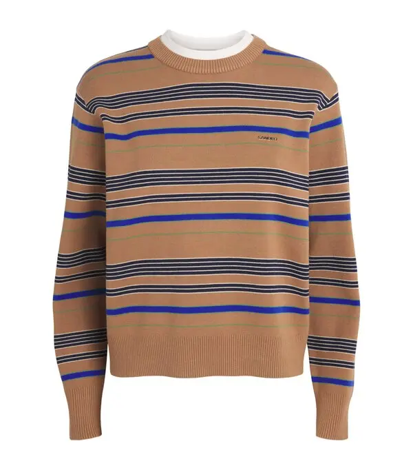 Sandro Layered-effect Stripe Sweater - Beige