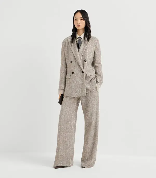 Brunello Cucinelli Wool-blend Dazzling Chevron Blazer