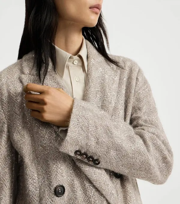 Brunello Cucinelli Wool-blend Dazzling Chevron Blazer