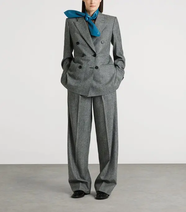 Givenchy Wool Check Wide-leg Trousers
