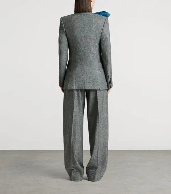 Givenchy Wool Check Wide-leg Trousers