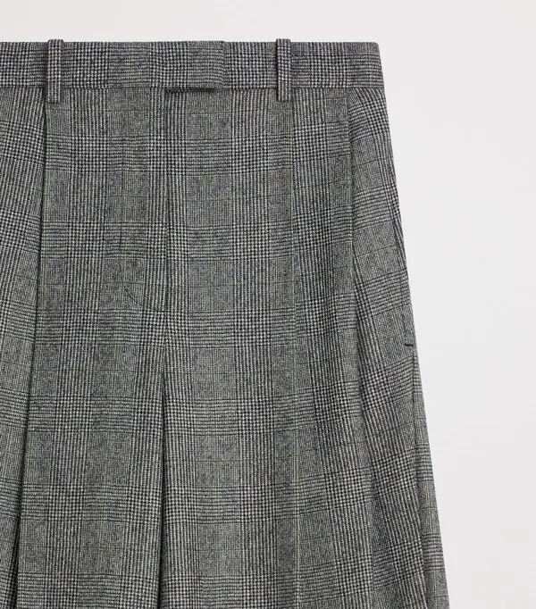 Givenchy Wool Check Wide-leg Trousers