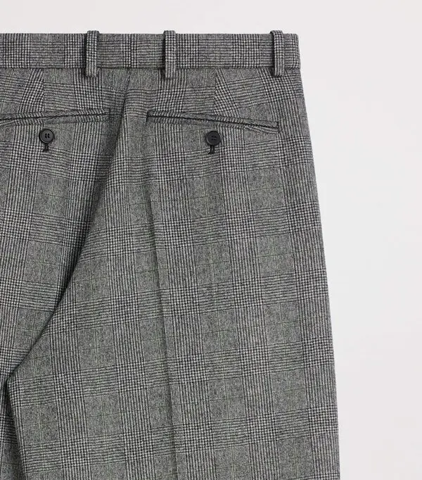 Givenchy Wool Check Wide-leg Trousers