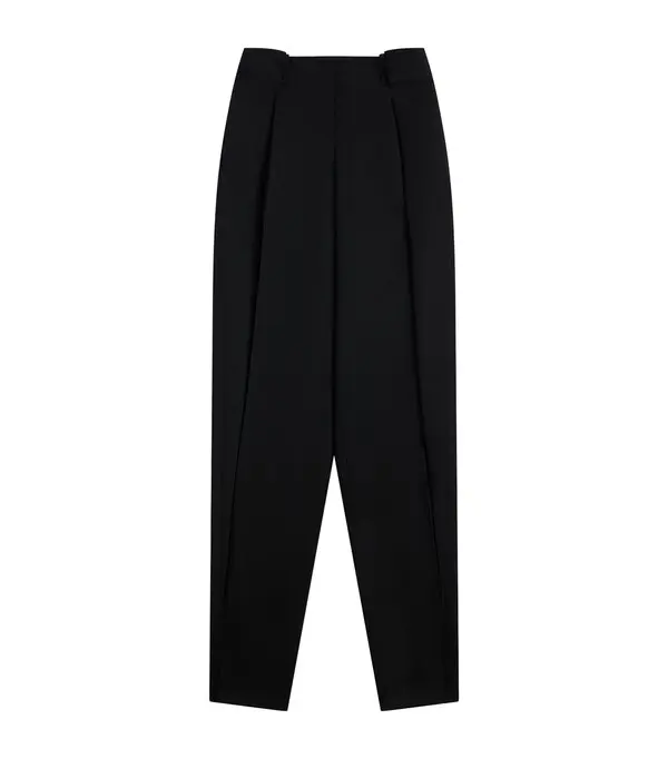 Givenchy Wool Pinch Barrel-leg Trousers - Black