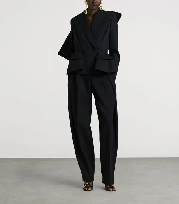Givenchy Wool Pinch Barrel-leg Trousers