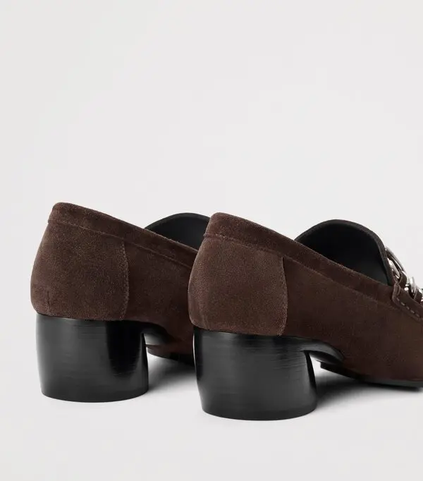 Loewe Leather Oval Double L Heeled Loafers 45