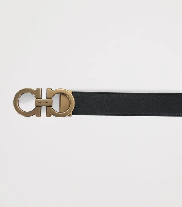 FERRAGAMO Leather Double Gancini Belt
