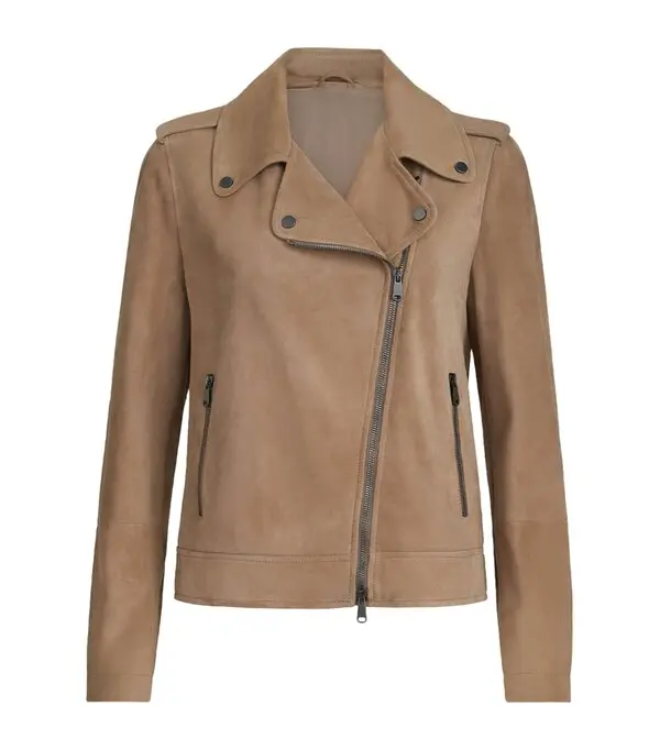 Brunello Cucinelli Suede Biker Jacket