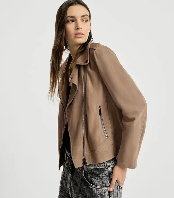 Brunello Cucinelli Suede Biker Jacket