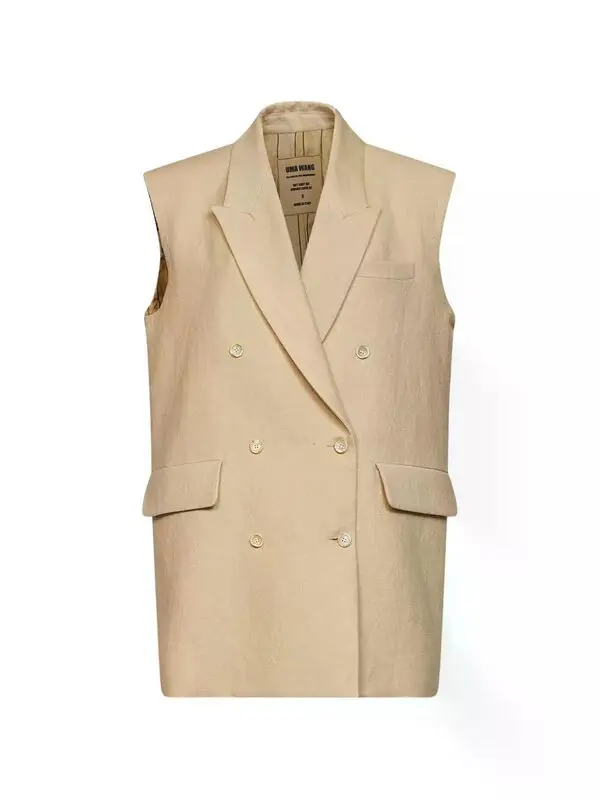 UMA WANG Double-breasted Sleeveless Waiscoat