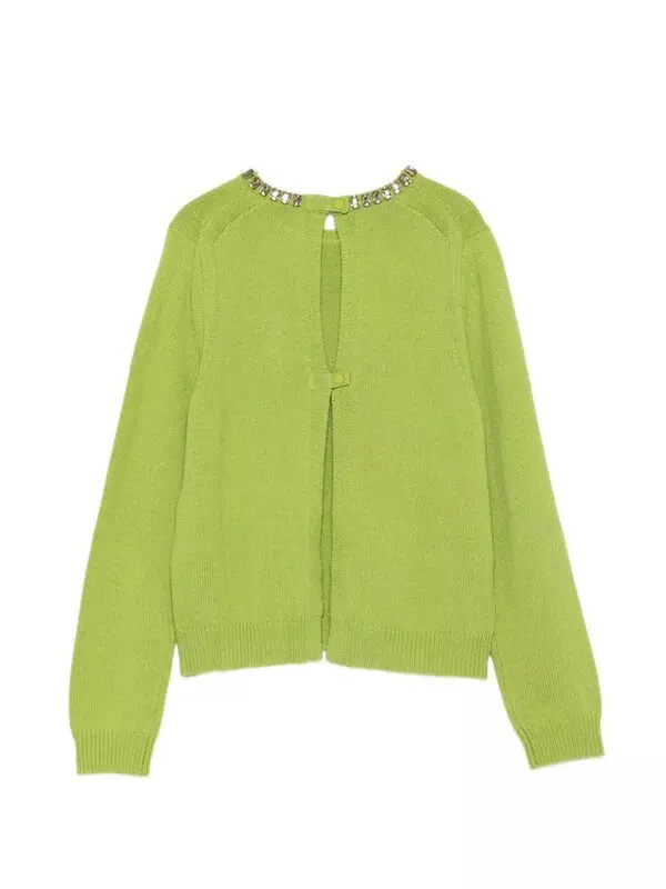 SEMICOUTURE Crystal-embellished Open-back Sweater