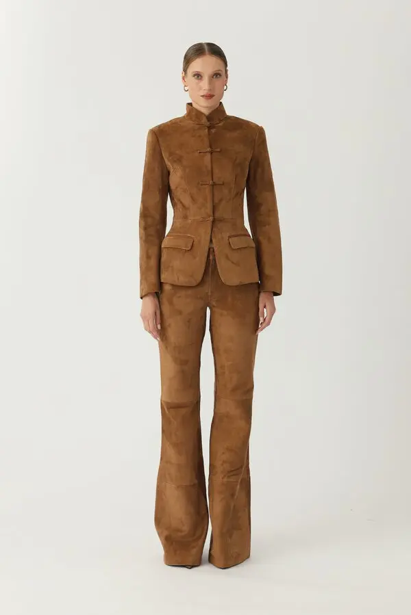SAU LEE Gael Suede Pant