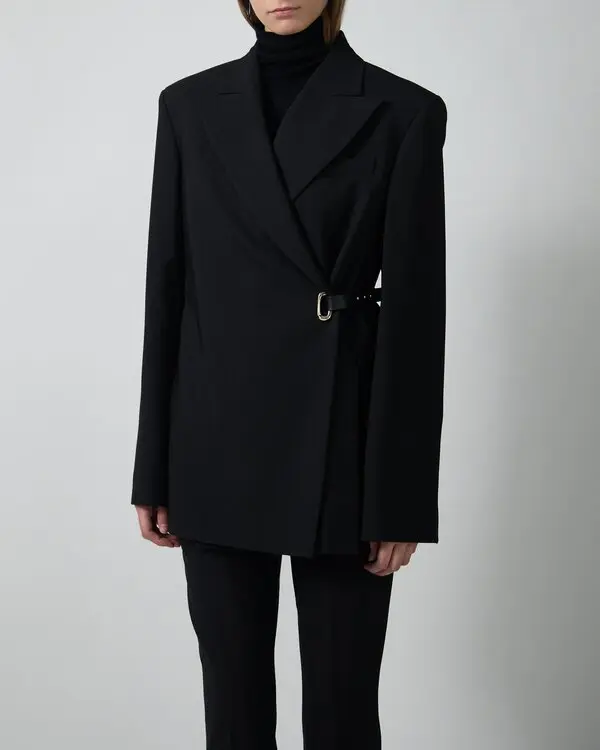 Sportmax Blazer Tailored Leather Belt Detail