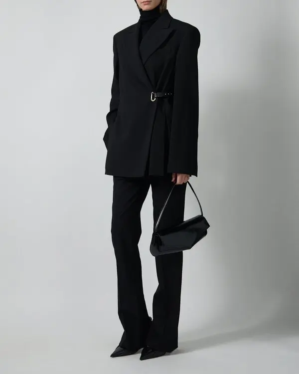 Sportmax Blazer Tailored Leather Belt Detail