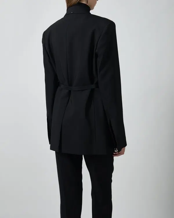 Sportmax Blazer Tailored Leather Belt Detail