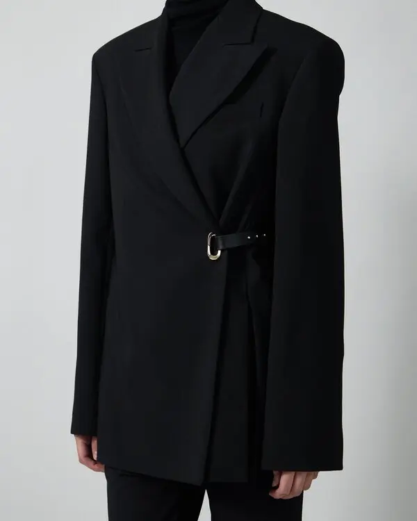 Sportmax Blazer Tailored Leather Belt Detail
