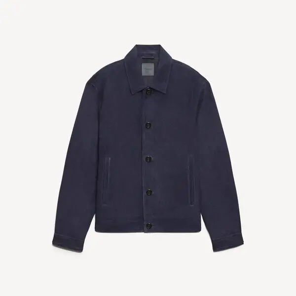Theory Amos Jacket In Suede - Baltic