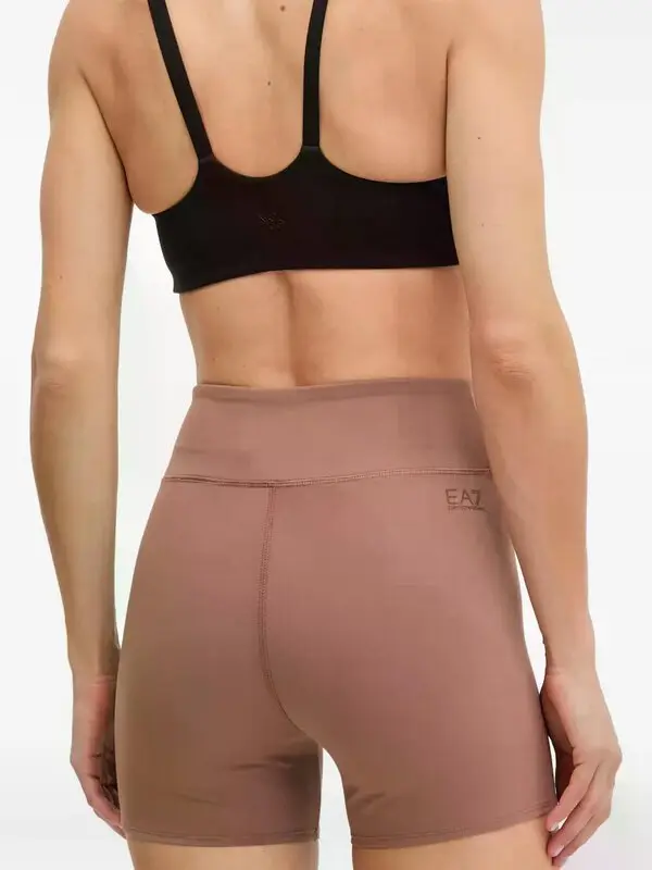 EA7 Logo-print High-waisted Shorts