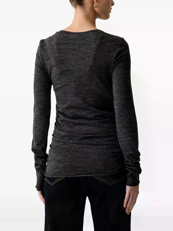 Pinko Logo-embroidered Ruched T-shirt