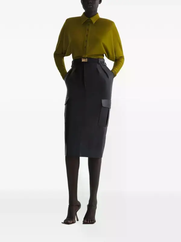 MUGLER Kaki Batsleeves Polo Bodysuit - Green