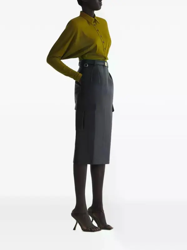 MUGLER Kaki Batsleeves Polo Bodysuit