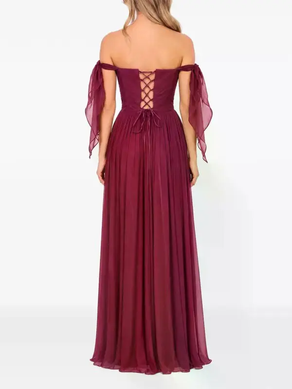ROSERRY Off-shoulder Lace-up Maxi Dress