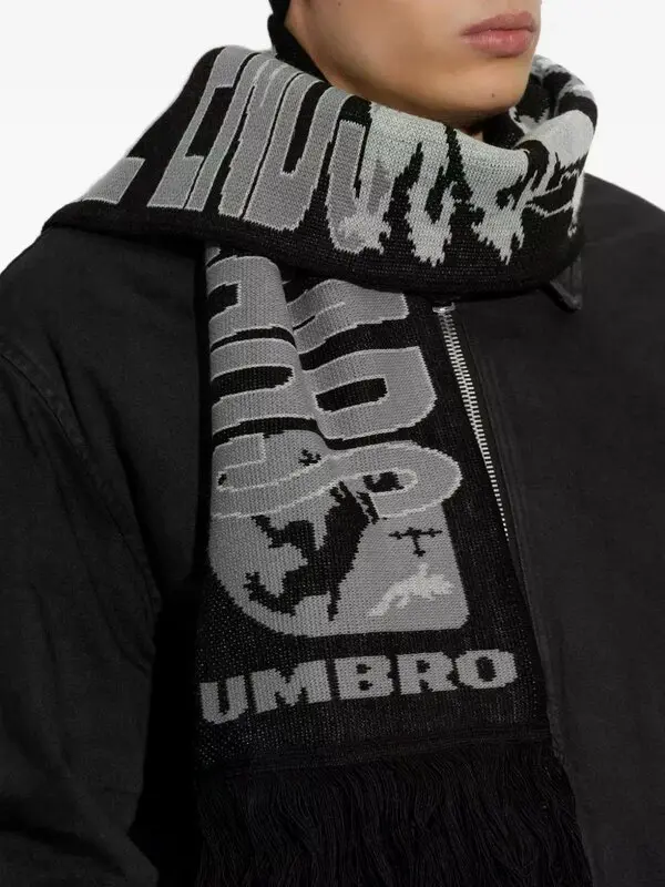 UMBRO Logo-intarsia Fringed Scarf