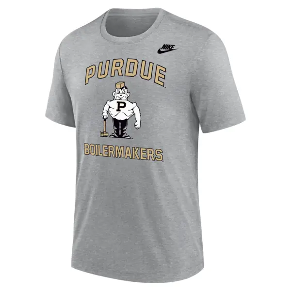 Nike Purdue Boilermakers Football Tri-blend T-shirt - Grey