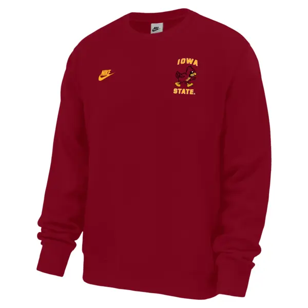 Nike Iowa State Cyclones Club Football Fleece Crew-neck Sweatshirt - Red