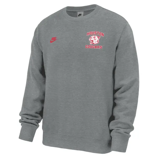 Nike Houston Cougars Club Football Fleece Crew-neck Sweatshirt - Grey