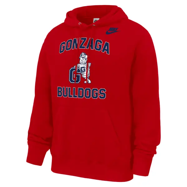 Nike Gonzaga Bulldogs Club Football Fleece Pullover Hoodie - Red