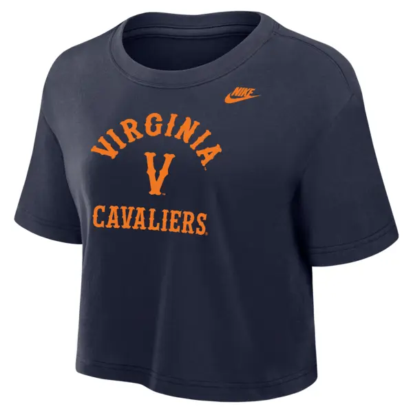 Nike Virginia Cavaliers Dri-fit Cropped T-shirt - Blue