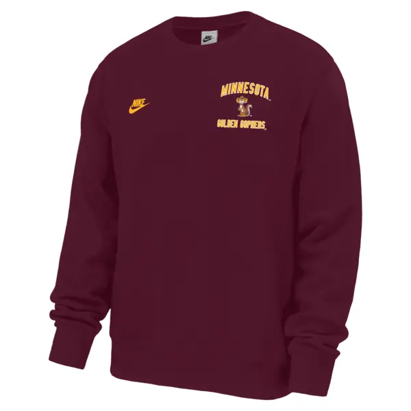Nike Minnesota Golden Gophers Club Football Fleece Crew-neck Sweatshirt - Red