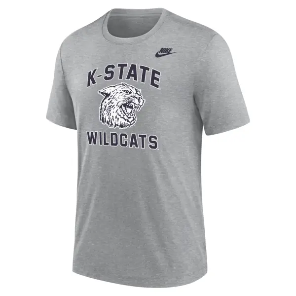 Nike Kansas State Wildcats Football Tri-blend T-shirt - Grey