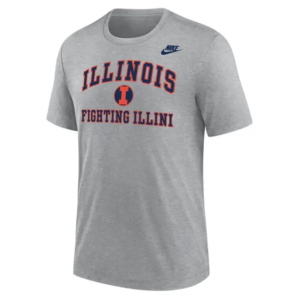 Nike Illinois Fighting Illini Football Tri-blend T-shirt - Grey